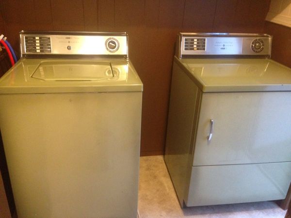 Vintage 70's Avocado Green General Electric Washer and Dryer ...