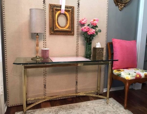 Gold Table With Glass Top